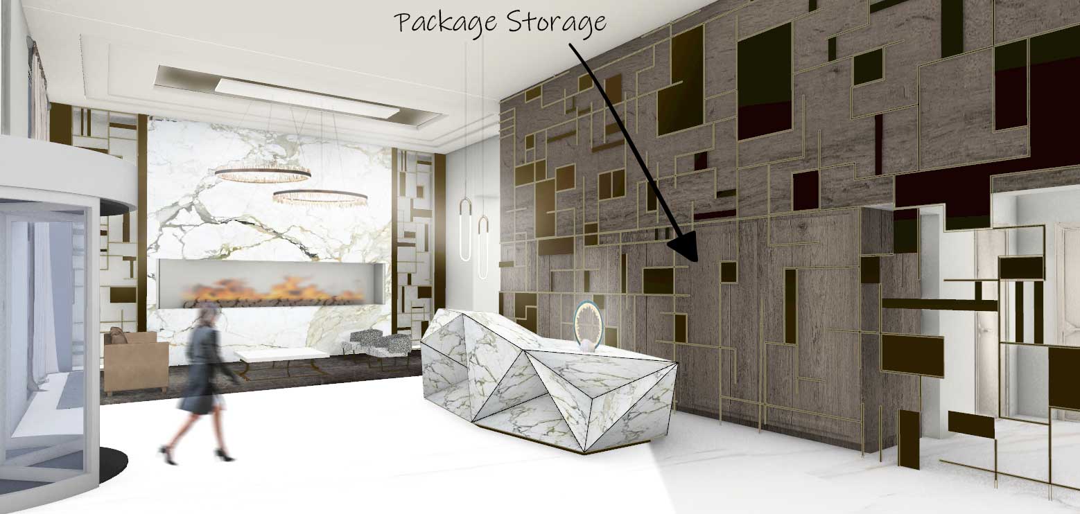 Lobby Package Storage for NYC Condos & Co-ops - Interior Design New York